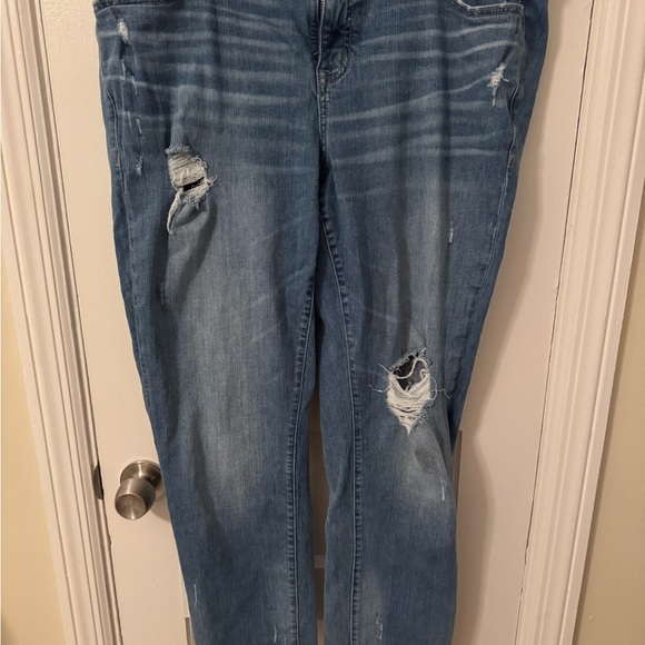 torrid | Jeans | Torrid Blue Boyfriend Jeans With Distressed Details ...